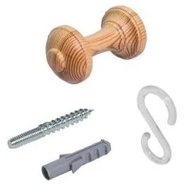 Raffhalter Liedeco, beige (kieferfarben), Materialmix, Raffhalter, Schalhalter 7 cm