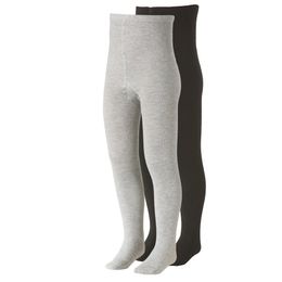 Cotton Prime Strumpfhose M&auml;dchen Gr&ouml;&szlig;e 122/128 hellgrau / schwarz