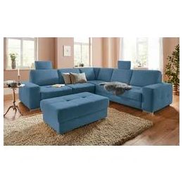 Sit & More Kopfstütze SIT & MORE "Santorini", blau (azur), B:50cm H:25cm T:10cm, Luxus-Microfaser ALTARA NUBUCK (100% Polyester);Luxus-Microfaser (90% Polyester, 10% Polyamid);Struktur (100% Polyester), Polsterauflagen