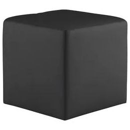 Hocker COTTA "Cuby", schwarz, B:40cm H:40cm T:40cm, 64% POLYURETHAN (PU) / 25% POLYESTER (PES) / 11% BAUMWOLLE (CO), Hocker, Sitzwürfel, Cube, Sitzhocker