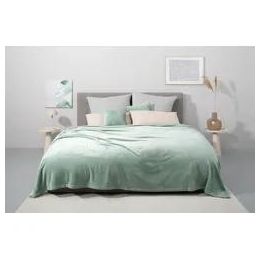 Tagesdecke my home "Desner3", jade, B:140cm L:210cm, Polyester, Tagesdecken, mit Cashmere-Touch, viele Farben erhältlich, Decke ab 140x210 cm