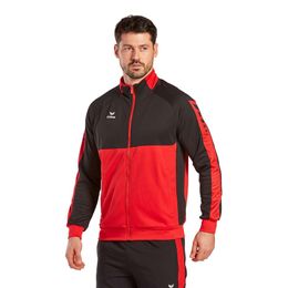 Erima Unisex Erwachsene Six Wings Worker Jacke, Trainingsjacke in rot/schwarz | Gr.: 164
