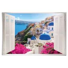 Poster Reinders "Santorini", blau (farbe bild(er): blau), B:91,5cm H:61cm T:0,1cm, Papier, Bilder, Poster