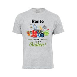 Cotton Prime Shirt 'Rente - Endlich Zeit f&uuml;r den Garten' male Grey size L