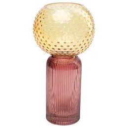 Tischvase KARE DESIGN "Vase Marvelous Duo Gelb Lila 31cm", gelb, B:15cm H:30,5cm T:15cm, Glas, Vasen