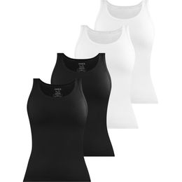 Janice 4 x Damen Top Nazca in Schwarz/Wei&szlig; | Gr.: M/L