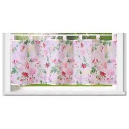 Weckbrodt-Gardinen Scheibengardine WECKBRODT "Rosalie" Gr. 1, bunt (multi), B:120cm H:45cm, Voile, Polyester, Gardinen, Bistro, Voile, bedruckt, floral, HxB 45x120cm, Gardine, Store