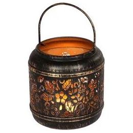 Kerzenlaterne AMBIENTE HAUS "Laterne aus Metall - (H) 20cm", gold (schwarz, goldfarben), B:13cm H:13cm T:13cm, Eisen, Kerzenhalter