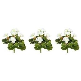 Kunstblume Creativ green "Minigeranie", weiß, H:24cm, Obermaterial: 85% Polyester, 15% Polyethylen, Kunstpflanzen