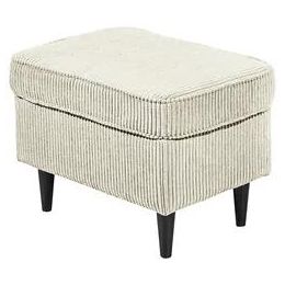 Hocker ED EXCITING DESIGN "Oskar", beige, B:63 H:43 T:42, 92% Polyester, 8% Nylon, Hocker, Sitzhocker, mit Massivholzfüßen