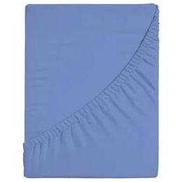 Spannbettlaken bellana "bellana coolTouch", blau (mittelblau), 1 Stk., Jersey-Elasthan, 180-200x200-220 18-30, Jersey-Elasthan, Obermaterial: 49% Baumwolle, 36% Polyester, 12% Lyocell, 3% Elasthan, Bettlaken, mit kühlendem Klimagarn