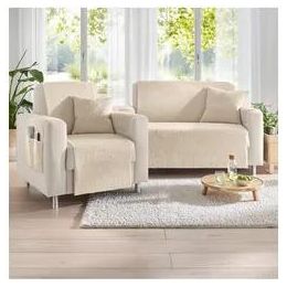 Tagesdecke Gr. 7, beige, B:48cm L:48cm, 100% Polyester, Tagesdecken