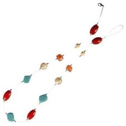 Dekokette Liedeco "Pearl", bunt (silberfarben, hellblau, rot), L:80cm, Materialmix, Gardinenbefestigungen, zur Dekoration von Seitenschals, Gardinen