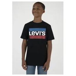 Levi's T-Shirt LEVI'S KIDS "LVB SPORTSWEAR LOGO TEE", Jungen, Gr. 10/140, schwarz, Single Jersey, Obermaterial: 100% Baumwolle, bedruckt, Casual, Basic schmal hüftlang, Rundhals, Shirts, for BOYS