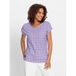WITT WEIDEN Print-Shirt in lavendel-ecru-bedruckt | Gr.: 36