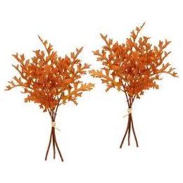 Kunstblume I.GE.A. "Künstlicher Eichenlaub-Busch", orange, B:19cm H:40cm L:14cm, Polyester, Kunstpflanzen, Kunstpflanze Sträuße Bouquet Herbstdeko Blumendeko herbstliche Blätter