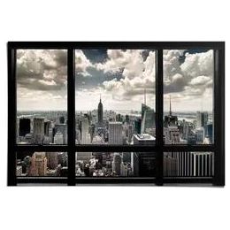 Poster Reinders "New York Fenster", schwarz (farbe bild(er): schwarz), B:91,5cm H:61cm, Papier, Bilder, Poster