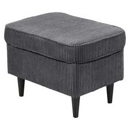 Hocker ED EXCITING DESIGN "Oskar", grau (dunkelgrau), B:63 H:43 T:42, 92% Polyester, 8% Nylon, Hocker, Sitzhocker, mit Massivholzfüßen