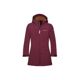 Trollkids Softshell-Mantel "Kristiansand" in Burgunderrot/Karamell-Braun | Gr.: 128