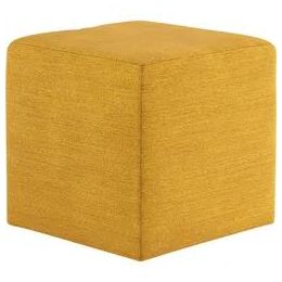 Hocker COTTA "Cuby", gelb (mustard), B:40cm H:40cm T:40cm, 100% Polyester, Hocker, Sitzwürfel, Cube, Sitzhocker