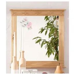 Spiegel Home Affaire "Indra", beige (natur), B:63cm H:78,4cm T:4cm, Glas, Spiegel, Rahmen aus massiver Kiefer