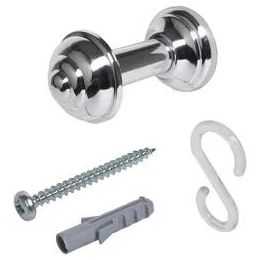 Raffhalter Liedeco, grau (chromfarben), Kunststoff, Raffhalter, Schalhalter 7 cm