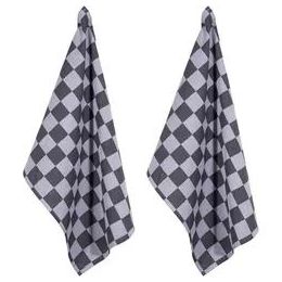 Geschirrtuch Pad "Chess", grau (dakr grau), H:1cm L:70cm T:50cm, 100% Baumwolle, Geschirrtücher