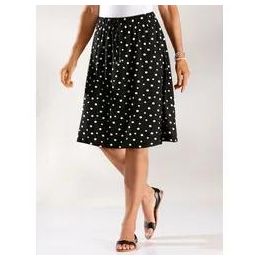 Webrock Classic Basics, Damen, Gr. 19, schwarz (schwarz, getupft), 100% Viskose, animal-print, bedruckt, gemustert, knielang, Röcke