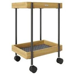 Regalwagen Playboy "NANCY", schwarz (natur, schwarz), B:46cm H:57cm T:30cm, Bambus, Metall, Regale, Beistellwagen Ordnungswagen