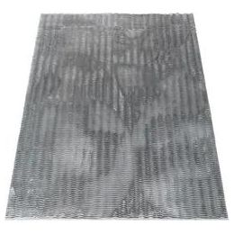 Hochflor-Teppich Paco Home "Arnheim 743", grau, B:60cm H:27mm L:100cm, Polyester, Teppiche, Uni Farben, Wellen Muster, besonders weich, Hoch-Tief Effekt