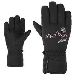 Skihandschuhe Ziener "LAILLA-Z AS glove girls", Kinder, Gr. 3, schwarz, Obermaterial: 100% Polyester; Innenhand: 100% Polyester; Futter: 100% Polyester; Wattierung: 100% Polyester, Handschuhe