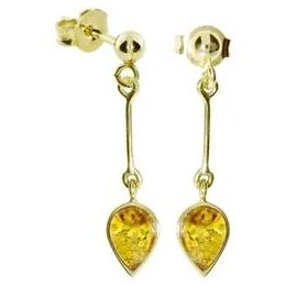 Paar Ohrhänger OSTSEE-SCHMUCK "OSTSEE-SCHMUCK Ohrhänger Classic 7 x 5 mm", gelb, Ohrringe, Damen, 28 x 6, Gelbgold 333