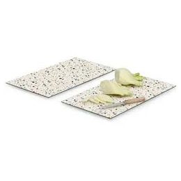 Schneidebrett zeller PRESENT "Herdabdeck-/Schneideplatten-Set "Terrazzo", 2-tlg.", bunt, B:30cm H:0,8cm L:52cm, Sicherheitsglas, Schneidebretter, Moderne Platte aus Sicherheitsglas