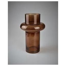 Dekovase AM Design "aus Glas", braun, B:16cm H:20cm, Glas, Vasen, 2er Set, BxH: 16x20 cm
