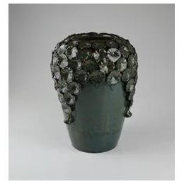 Dekovase AM Design "aus Keramik", blau (türkis), B:22cm H:34cm, Keramik, Vasen, BxH: 22x34 cm