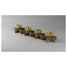 Adventsleuchter AM Design "aus Holz", braun, B:42cm H:10cm, Aluminium, Holzwerkstoff, Kerzenhalter, BxH: 42x10 cm