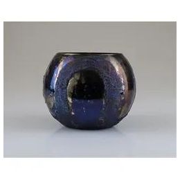 Windlicht AM Design "aus Glas", blau, B:22cm H:19cm, Glas, Kerzenhalter, BxH: 22x19 cm