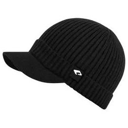 Strickmütze Chillouts "Benno Hat", Damen, schwarz, Strick, Kunstfaser, unifarben, Mützen, Cap-Mütze mit Schirm