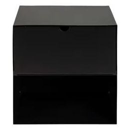 Nachttisch Actona GROUP "Joliet", schwarz, B:30cm H:30cm T:25cm, Tische, Nachtschrank, Nachtkommode, für Wandmontage, Schublade, Schwarz/Bambus