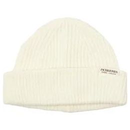 Jack & Jones Beanie JACK & JONES "JACPREM WOOL BEANIE NOOS", Damen, weiß (antique weiß), Strick, Wolle, unifarben, modisch, Mützen