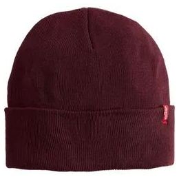 Levi's Strickmütze LEVI'S, Damen, tawny port, Strick, Kunstfaser, unifarben, Mützen, in One Size