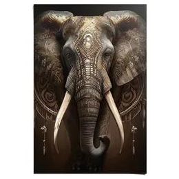 Poster Reinders "Dekorierter Elefant", braun (farbe bild(er): braun), B:61cm H:91,5cm T:0,1cm, Bilder, Poster, Wohnzimmer - Braun - 150 gr. Papier - Tiere - 61x91,5 cm