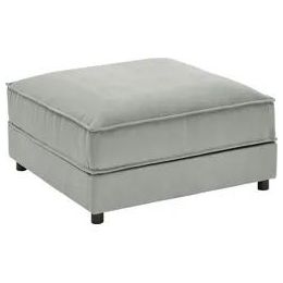 Hocker "Valan", grau, B:85 H:41 T:85, ATLANTIC HOME COLLECTION, Hocker, mit Cord-Bezug, frei stellbar