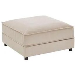 Hocker "Valan", beige (creme), B:85 H:41 T:85, ATLANTIC HOME COLLECTION, Hocker, mit Cord-Bezug, frei stellbar