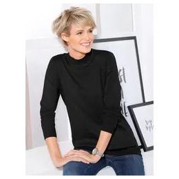 Stehkragenpullover Classic Basics "Pullover", Damen, Gr. 38, schwarz, 100% Polyacryl, unifarben, figurumspielend, Pullover