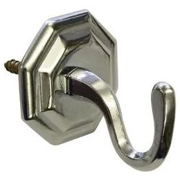 Raffhaken Gardinia "Zierhaken Klassik" Gr. 1, grau (chromfarben), L:4cm, Raffhalter, zum Raffen und Drapieren