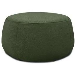 Hocker DOMO collection "800012", grün, B:75 H:42 T:75, 100% Polyester, Hocker, Polsterhocker Pouf, Hocker rund gepolstert