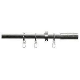 Gardinenstange Gardinia "Set Metall" Gr. 2, silber (edelstahlfarben), L:160cm, Gardinenstangen, 1-Lauf