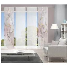 Schiebegardine Vision S "MARMOSA 4er SET" Gr. 1, rosa (goldfarben, rosa), B:60cm H:260cm, Polyester, Gardinen, Bambus-Optik, Digital bedruckt