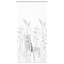 Schiebegardine Vision S "GRASIL 2er SET" Gr. 1, grau, B:60cm H:260cm, Polyester, Gardinen, Bambus-Optik, Digital bedruckt